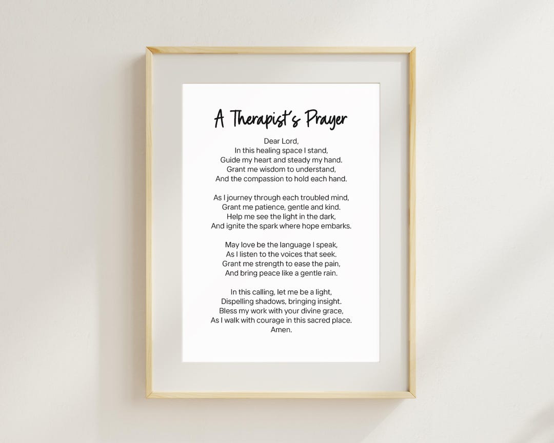 A Therapist's Prayer Wall Art, Therapy Office Decor, Therapist Gifts ...