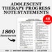 Adolescent Therapy Progress Note Statements, Therapy Progress Notes ...