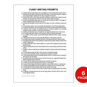 Funny Writing Prompts for Adults, Comedy Writing Prompts, Funny Story ...