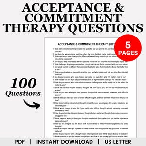 Acceptance and Commitment Therapy Questions, ACT Therapy, Acceptance ...