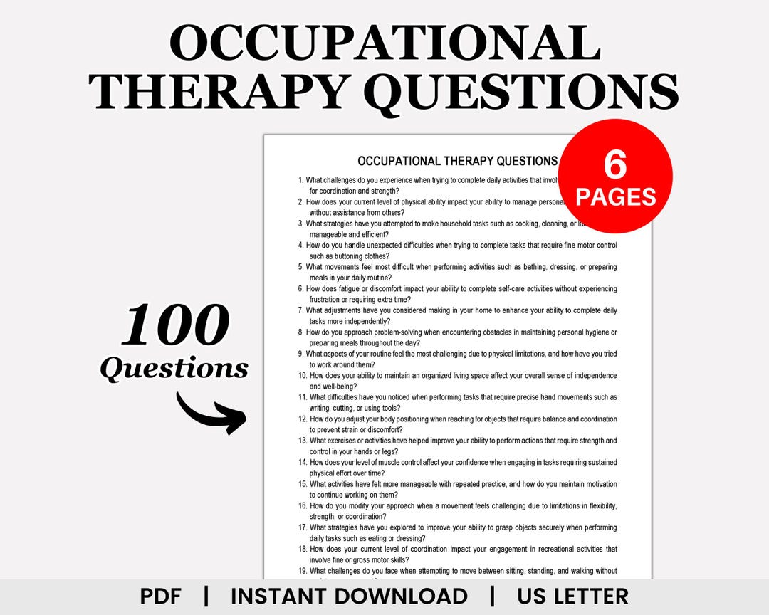Occupational Therapy Questions, OT Therapy, OT Questions, Ergotherapy ...
