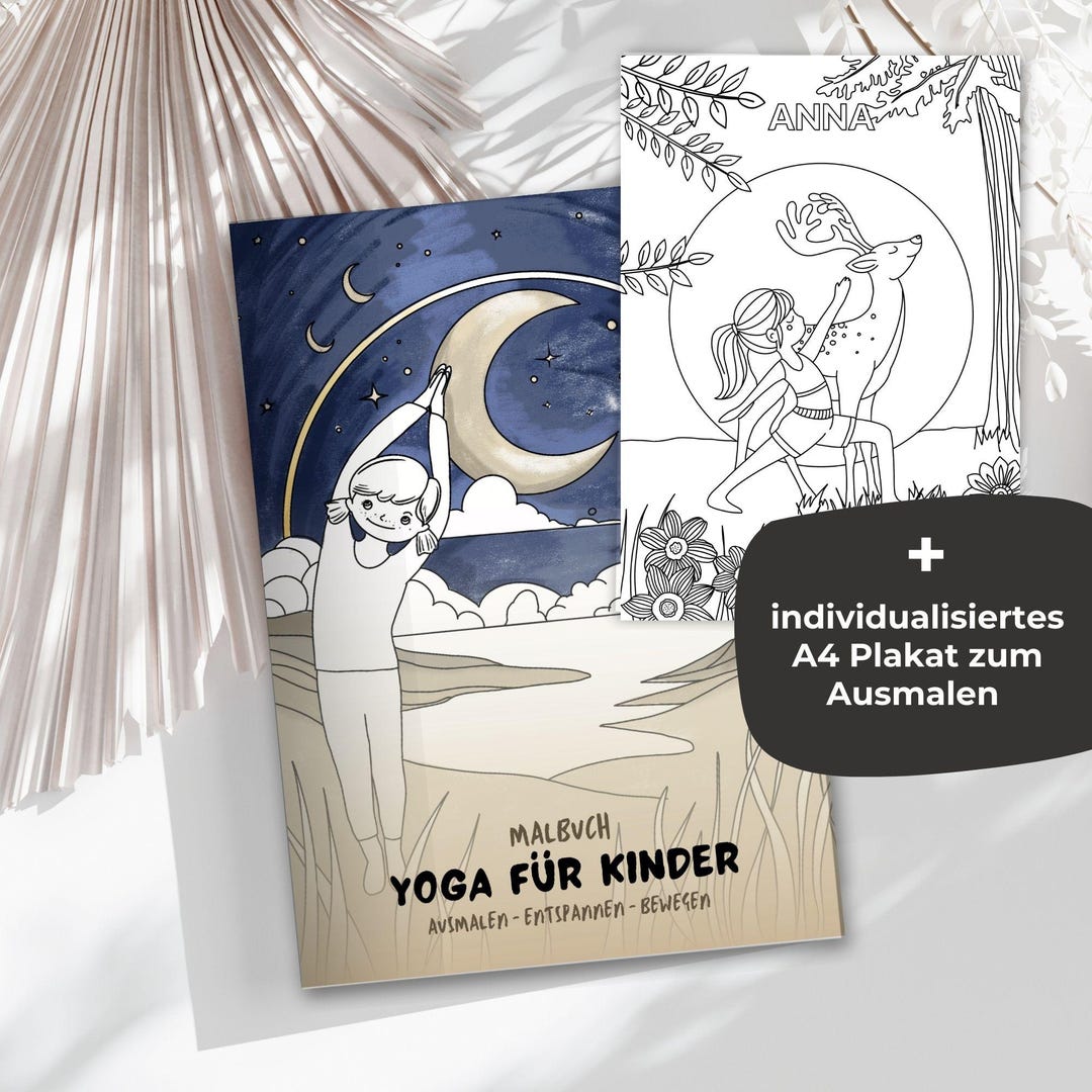 Children's Yoga Coloring Book Personalized Mindfulness Gift Coloring ...