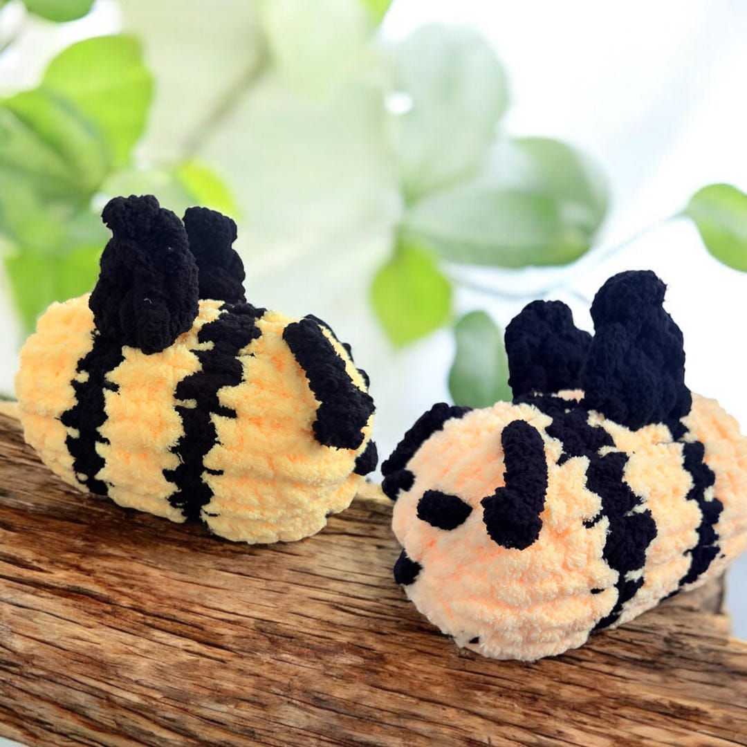 Handmade Finger Knit Bumblebee Plush Toy - Adorable Stuffed Bee for ...