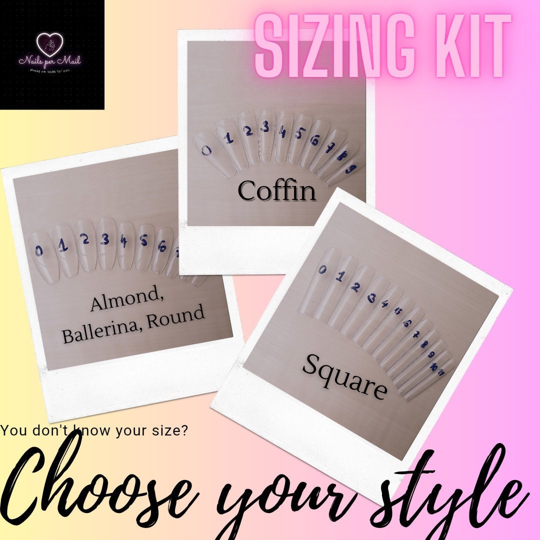Sizing Kit Press on Nails Choose Your Style Artificial Nail Sizes ...