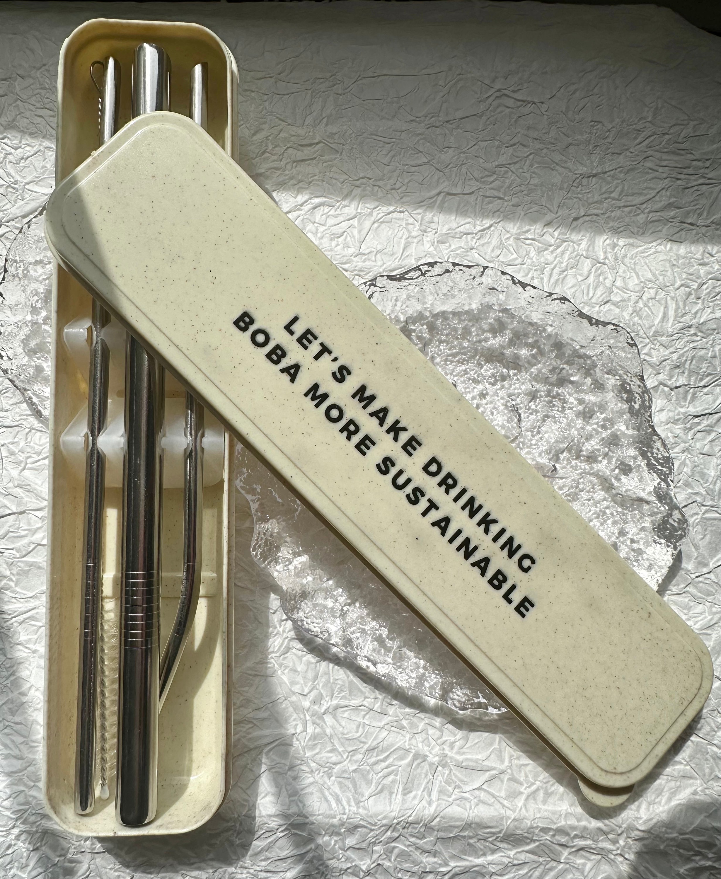 Stainless Steel Boba Straw (1 Boba 2 Drinking Straws) All With Slanted ...