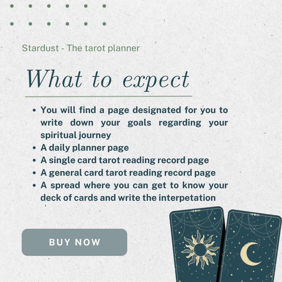 Tarot Planner Tamplate STARDUST PLANNER // Record Your - Etsy