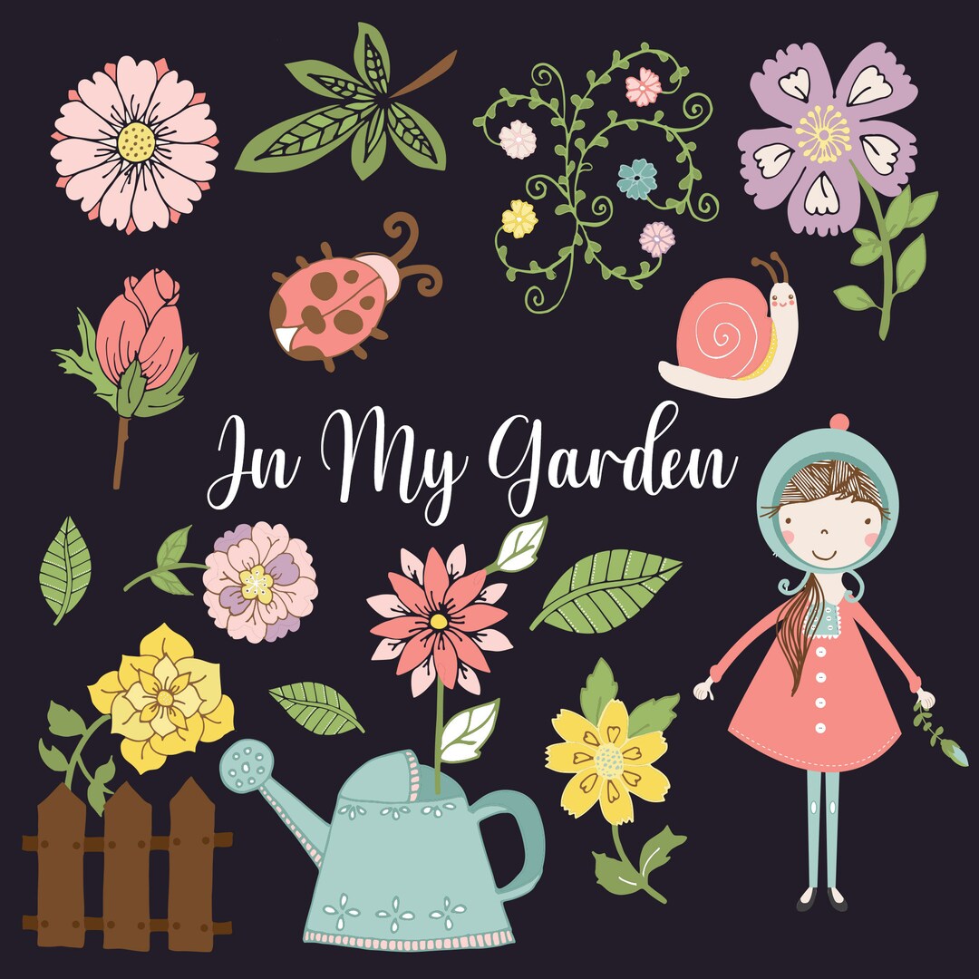 In My Garden Spring Flower .PNG Clip Art Set - Etsy