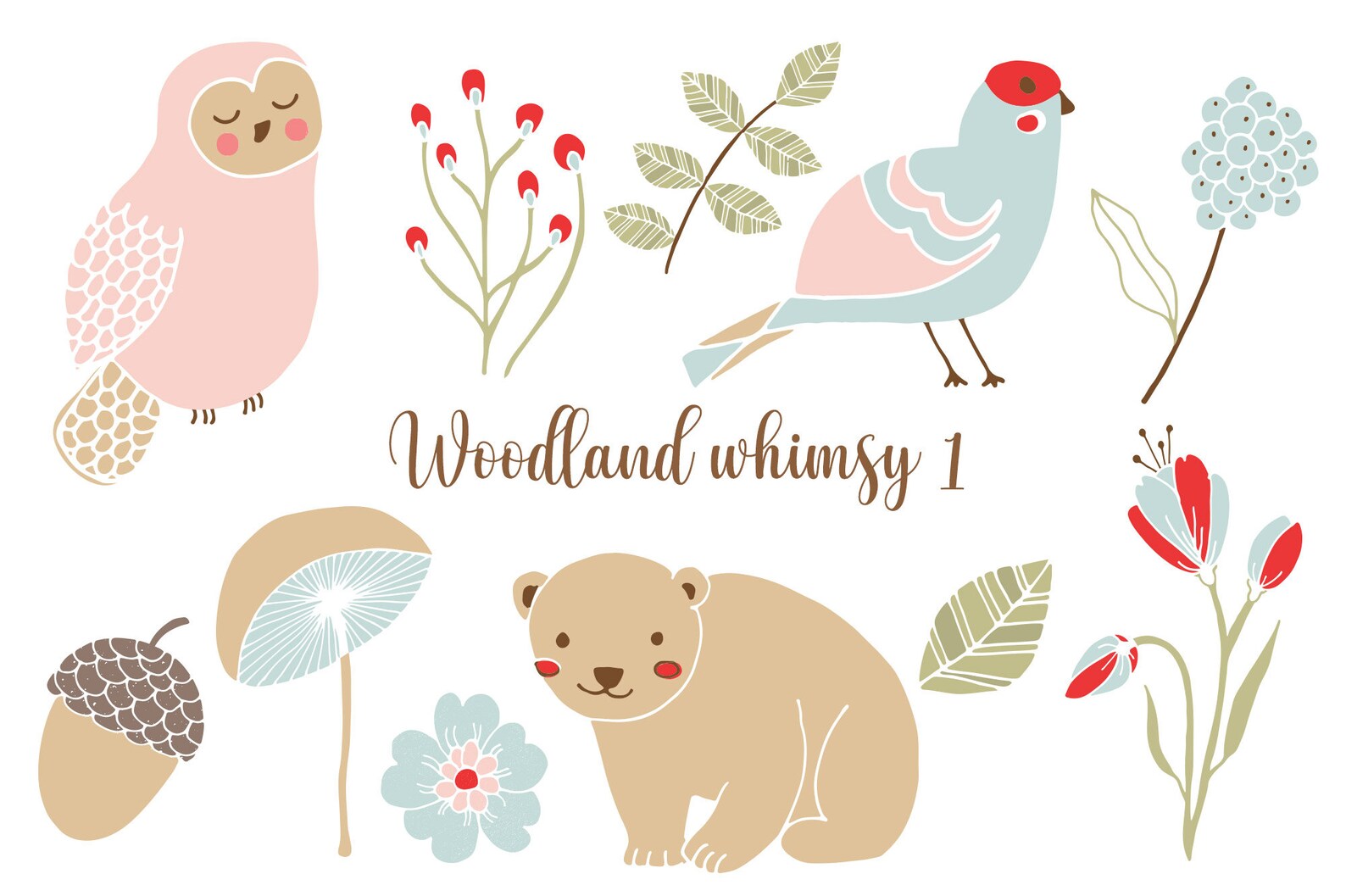 Woodland Whimsy Clip Art Set 2 - Etsy