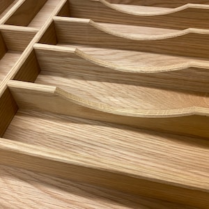 Drawer Organiser Oak Kitchen Cutlery Tray Kitchen Farmhouse Cutlery ...