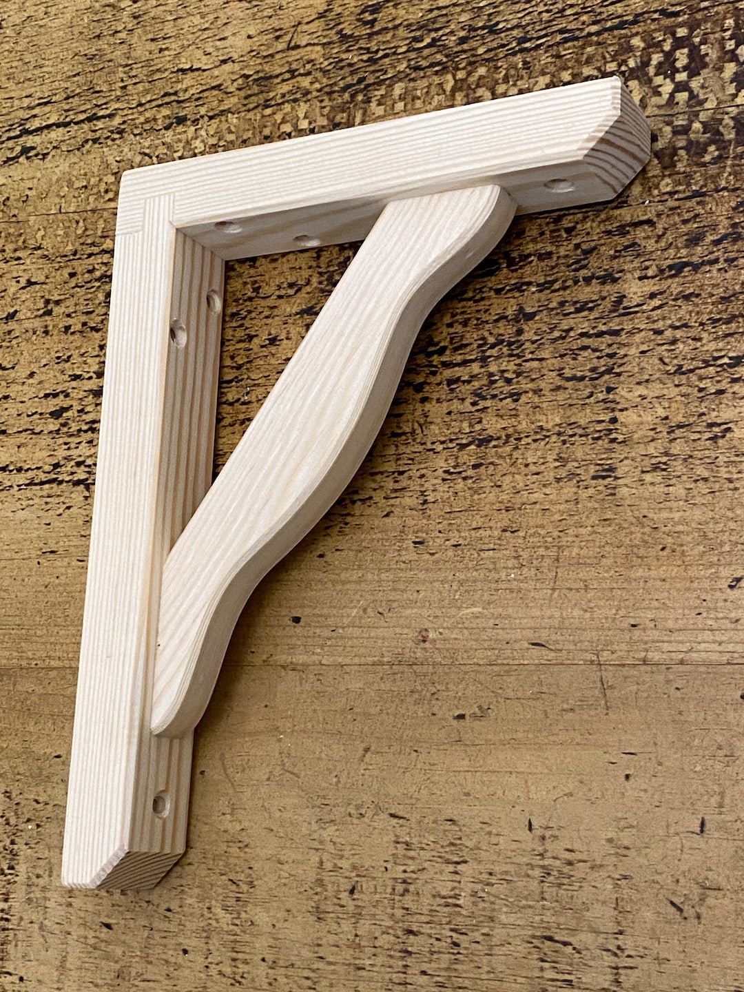 Wooden Shelf Bracket Pine Shelf Bracket Traditional Shelf Bracket ...