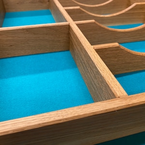 Drawer Organiser Oak Kitchen Cutlery Tray Kitchen Farmhouse Cutlery ...