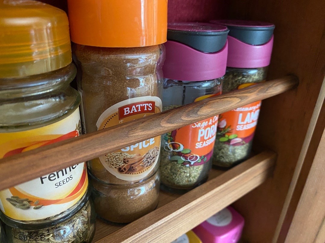 Country Style Handmade Spice Rack With Glass Doors and a Choice of Four ...