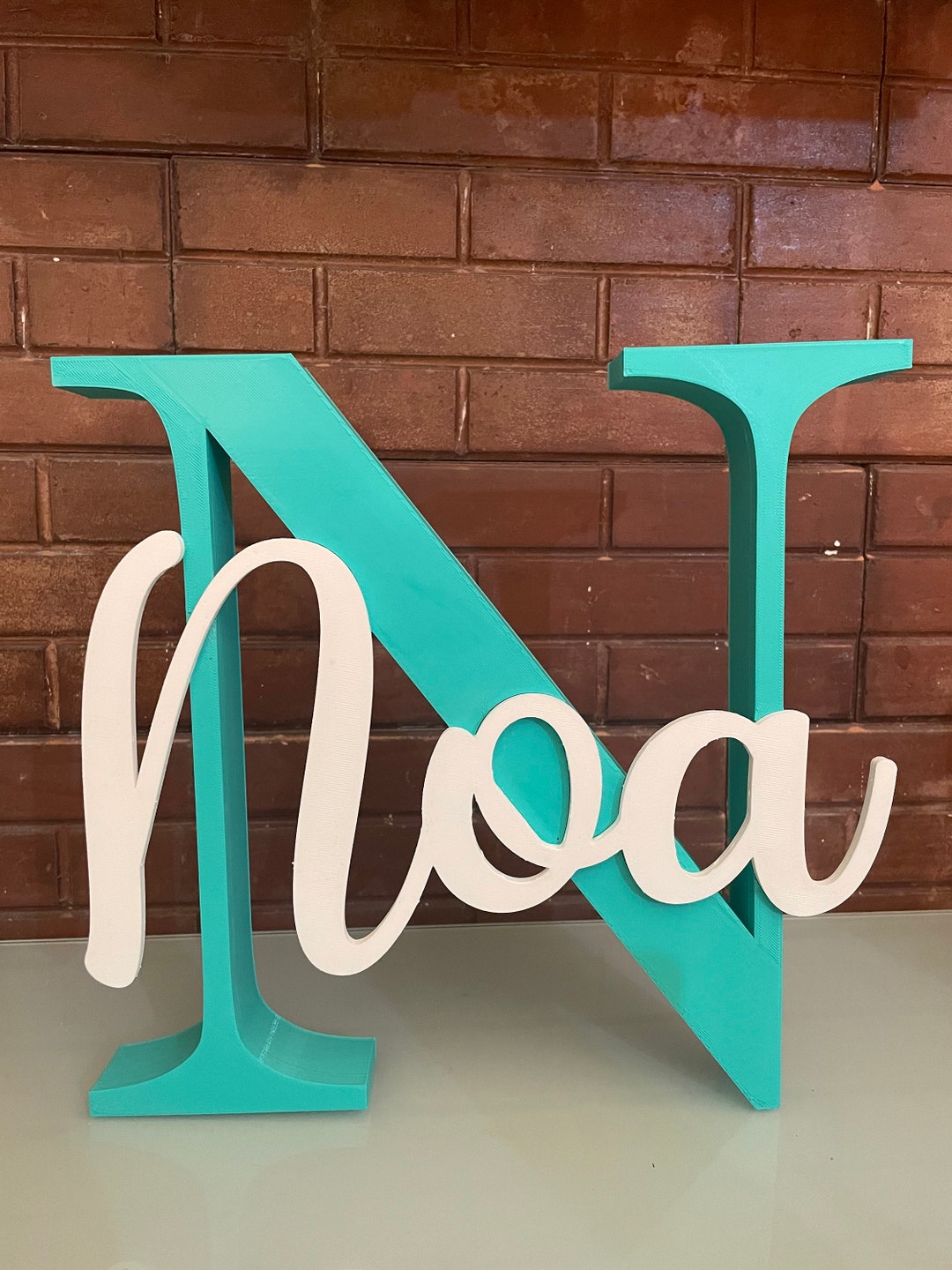 Custom Name 3D Printing With Large Initial - Etsy