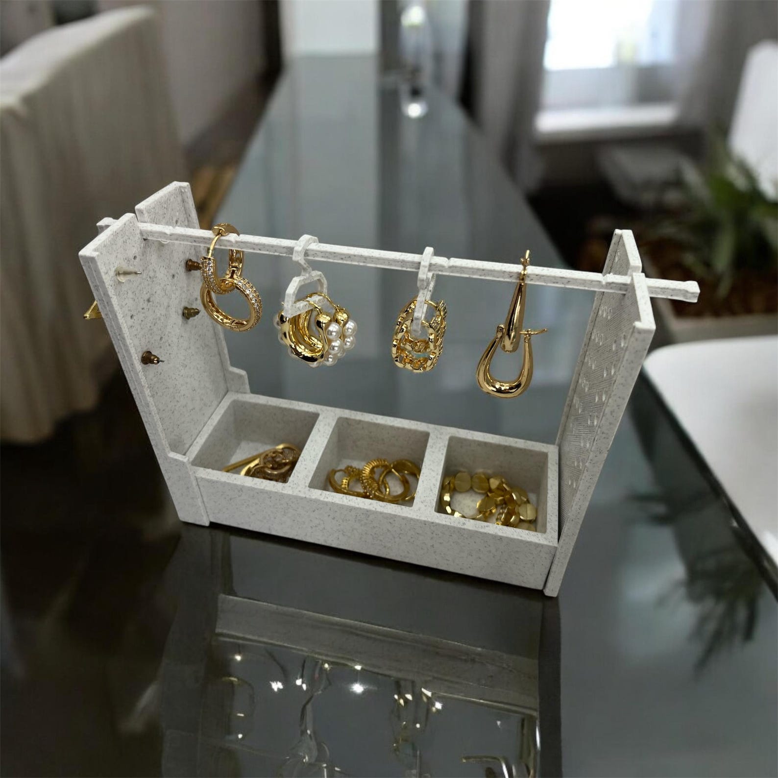 3D Elegant Earring Stand - Modern Jewelry Organizer, Cute Stand, Home ...