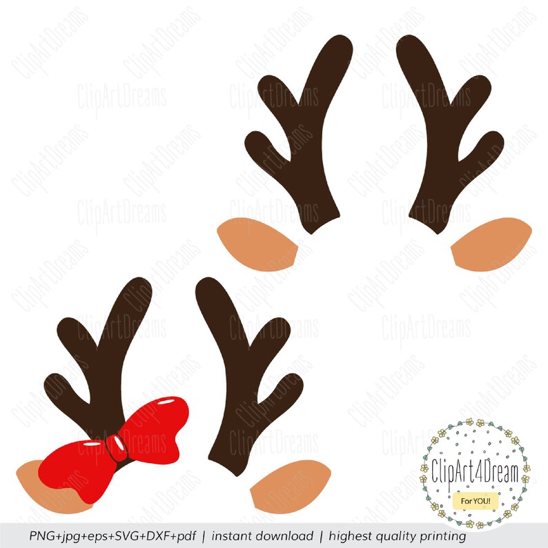 Reindeer Antlers Monogram SVG, Christmas Monogram Frame Rudolph Antlers ...