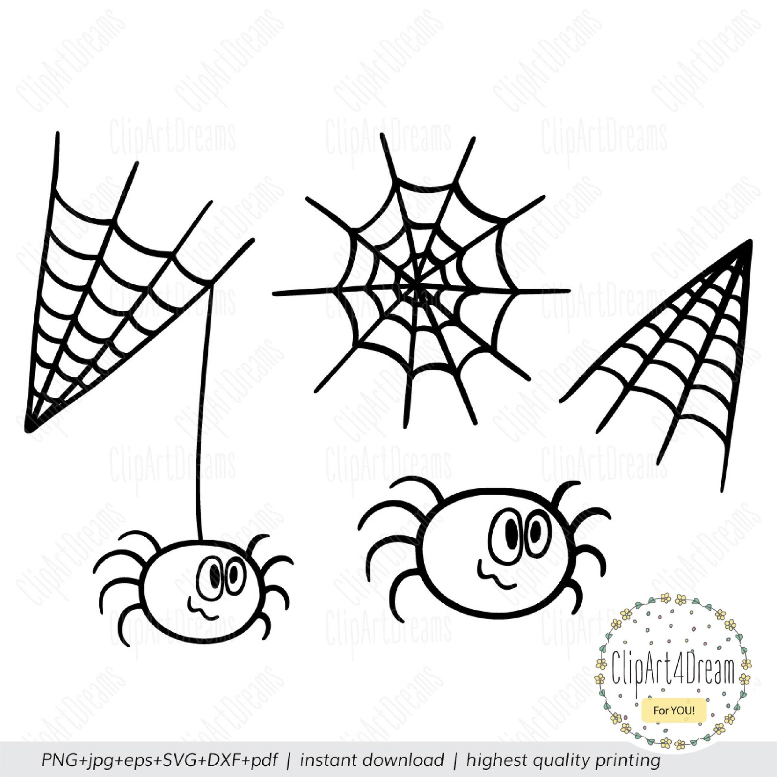 Spider With Spider Web SVG Halloween Svg Spider Web Clipart DXF Cut ...