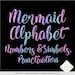Mermaid Glitter Alphabet, Sparkle Letters Glitter Mermaid Numbers for ...