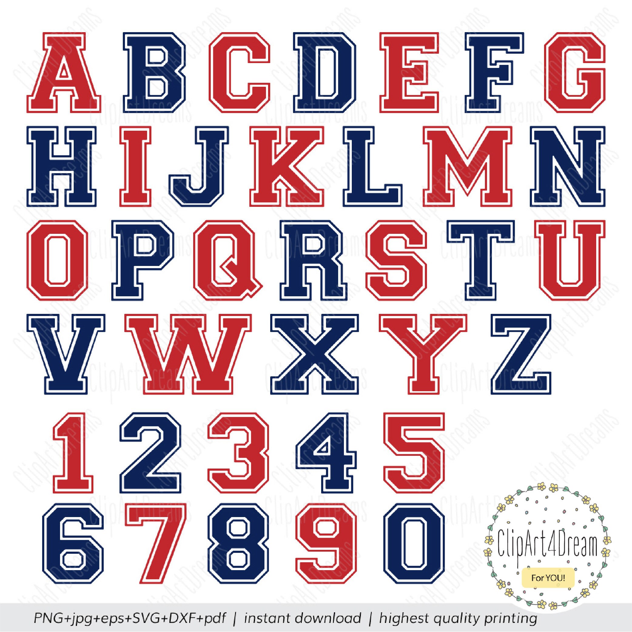 Collegiate Varsity SVG Alphabet Varsity College Sports Font Letters ...
