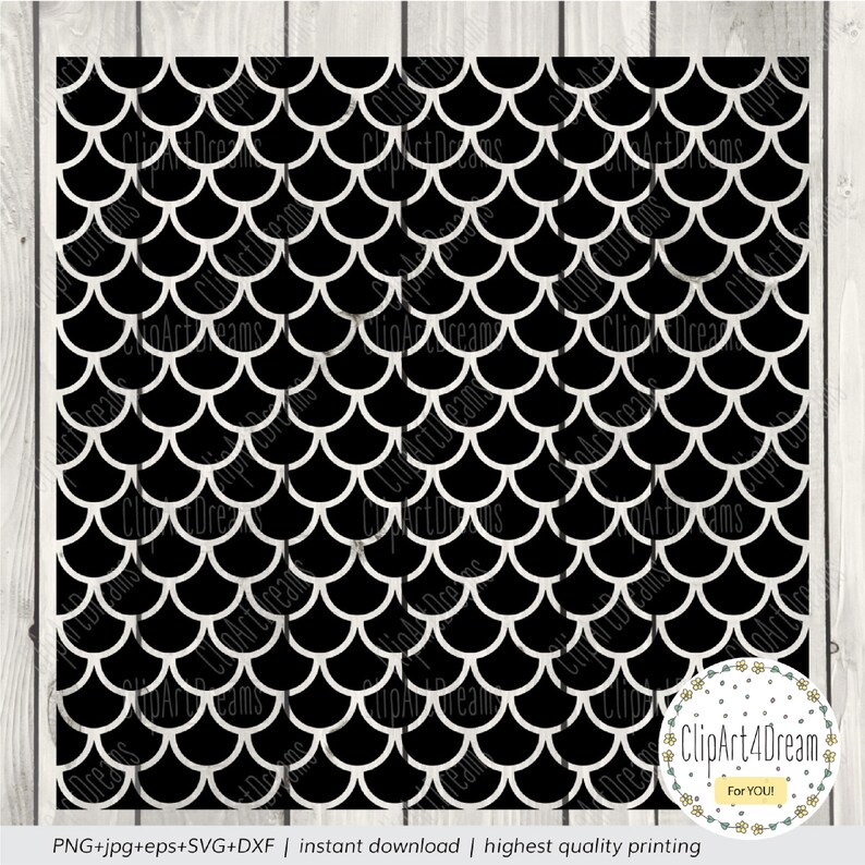 Mermaid Scale SVG, Seamless Mermaid Scales Pattern Svg Geometric Fish ...