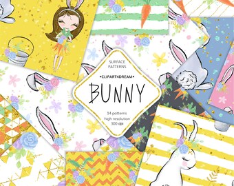 Easter Digital Paper Spring Seamless Patterns Scrapbook - Etsy