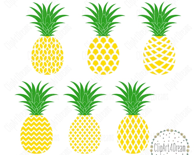 Pineapple SVG Cut Files Summer Pineapple Clipart Svg Dxf Cutting File ...