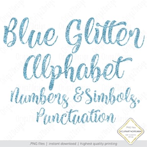 Blue Glitter Alphabet, Blue Glitter Christmas Letters Ice Winter ...