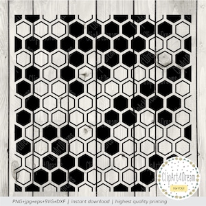 Honeycomb SVG, Seamless Honeycomb Pattern Svg Hexagon Geometric PNG DXF ...