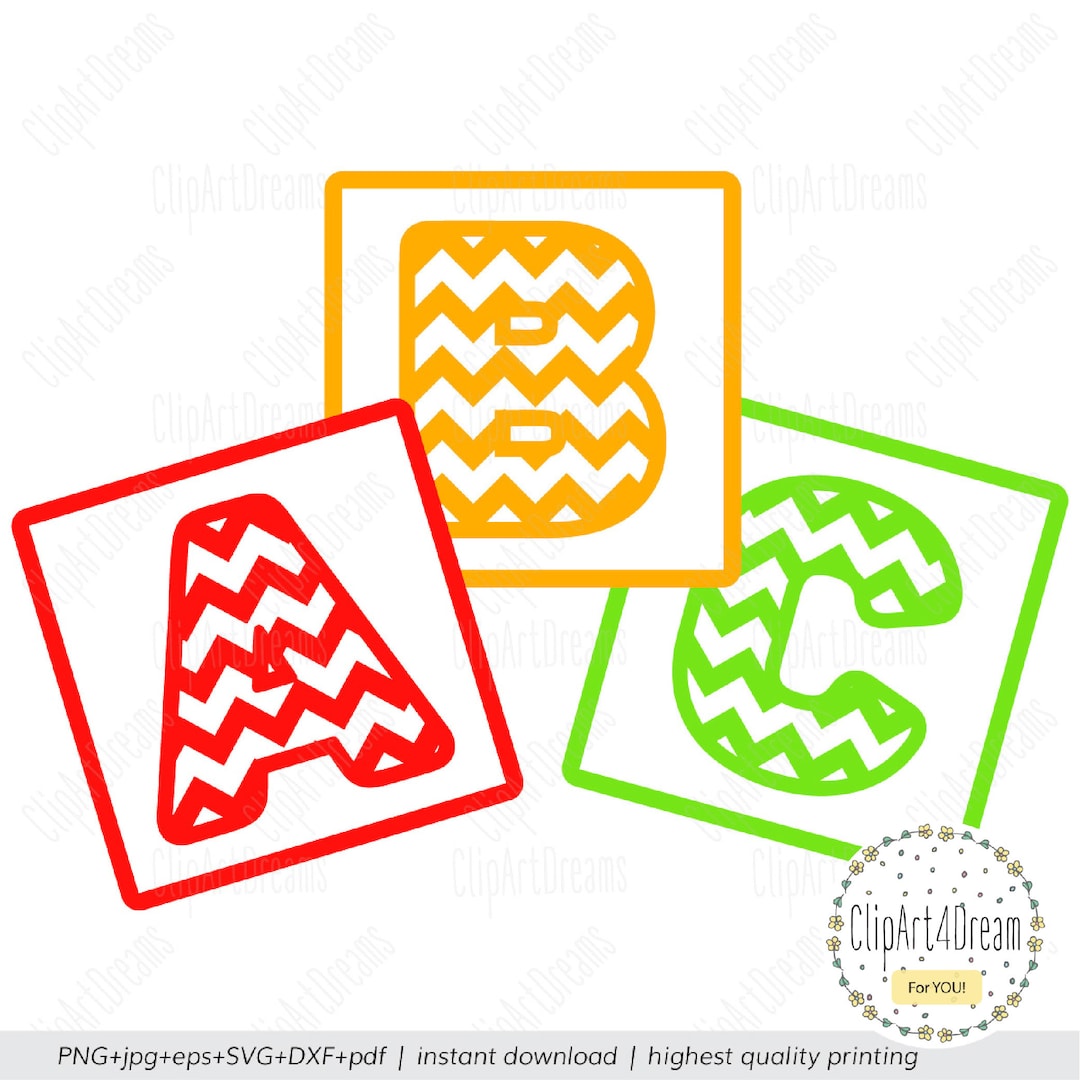Chevron Alphabet SVG, Block Chevron Zebra Letters Svg Files Clipart ...