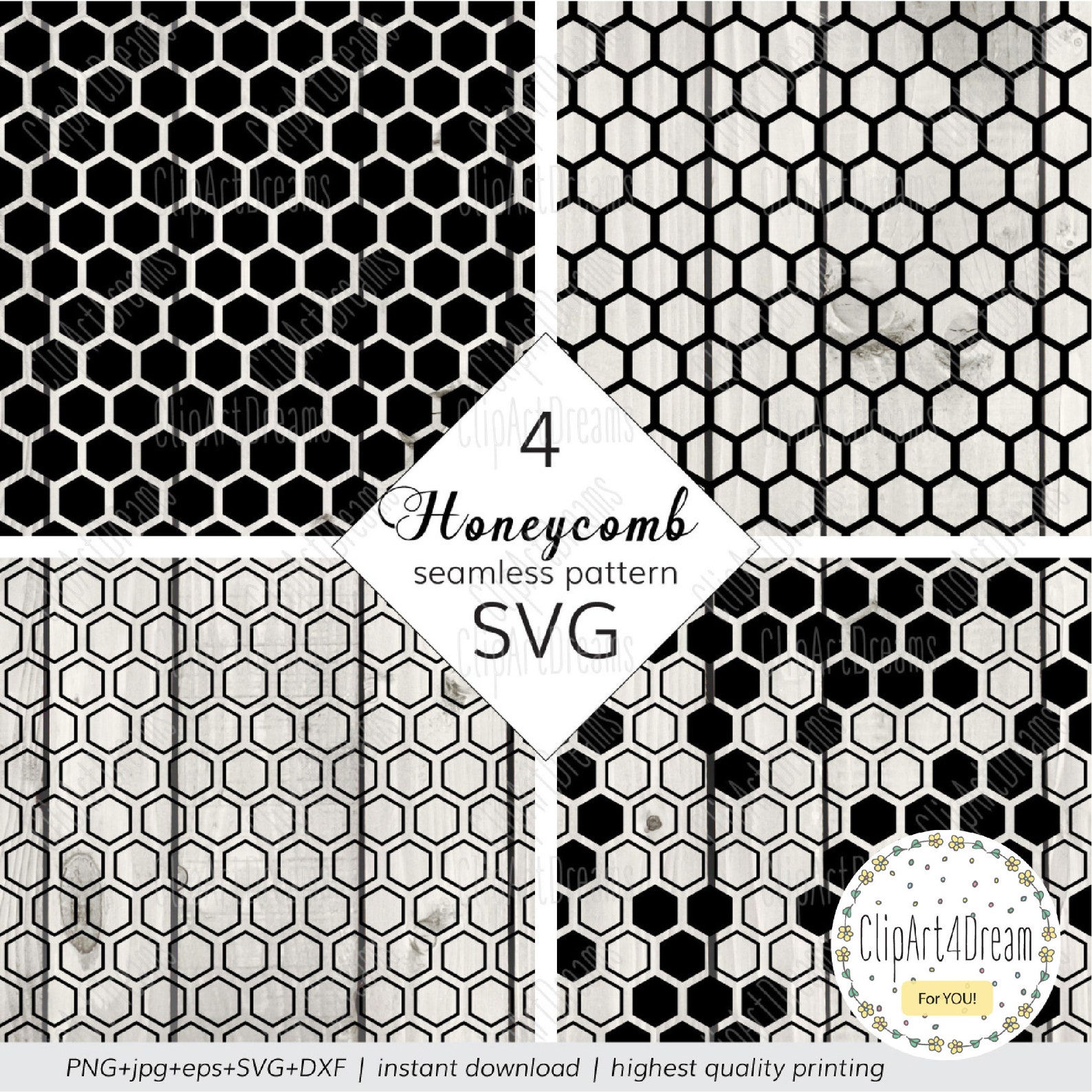 Honeycomb SVG Seamless Honeycomb Pattern Svg Hexagon - Etsy