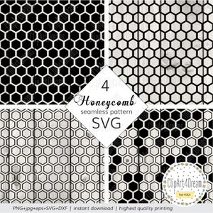 Honeycomb SVG, Seamless Honeycomb Pattern Svg Hexagon Geometric PNG DXF Svg Cut Files for Cricut ...