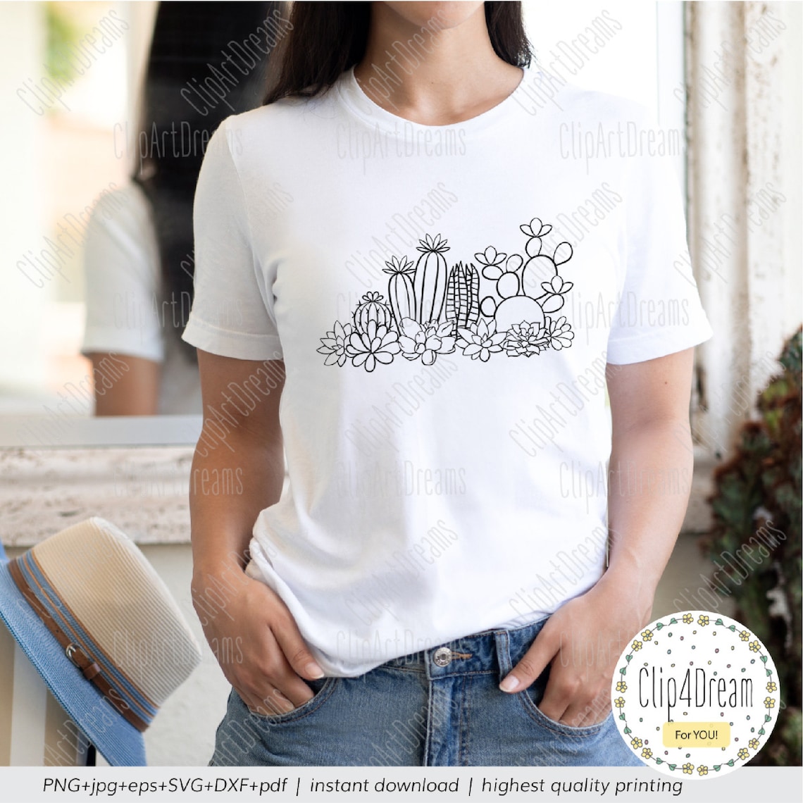 Cactus and Succulents SVG Border Summer Boho Clipart Cut - Etsy