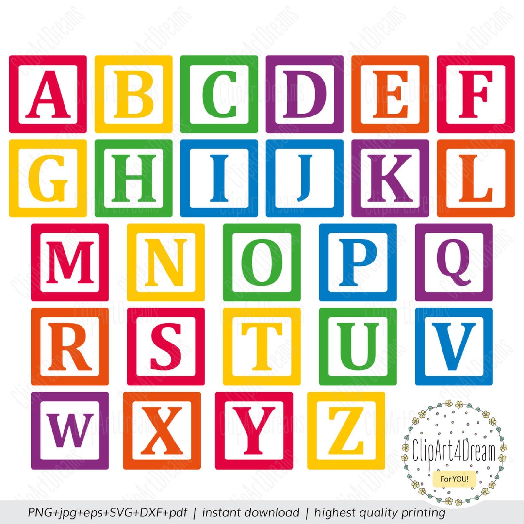 Building Block Font SVG Toy Blocks Letters Alphabet ABC Baby Svg ...