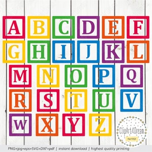Building Block Font SVG Toy Blocks Letters Alphabet ABC Baby Svg ...