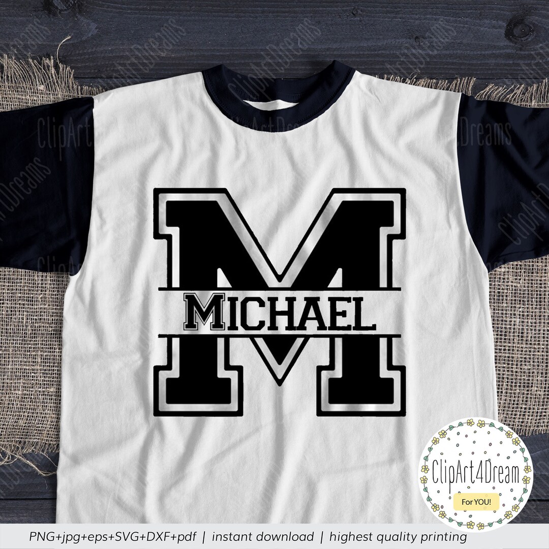 Varsity Split Monogram SVG, Baseball Initial Letters Varsity College ...