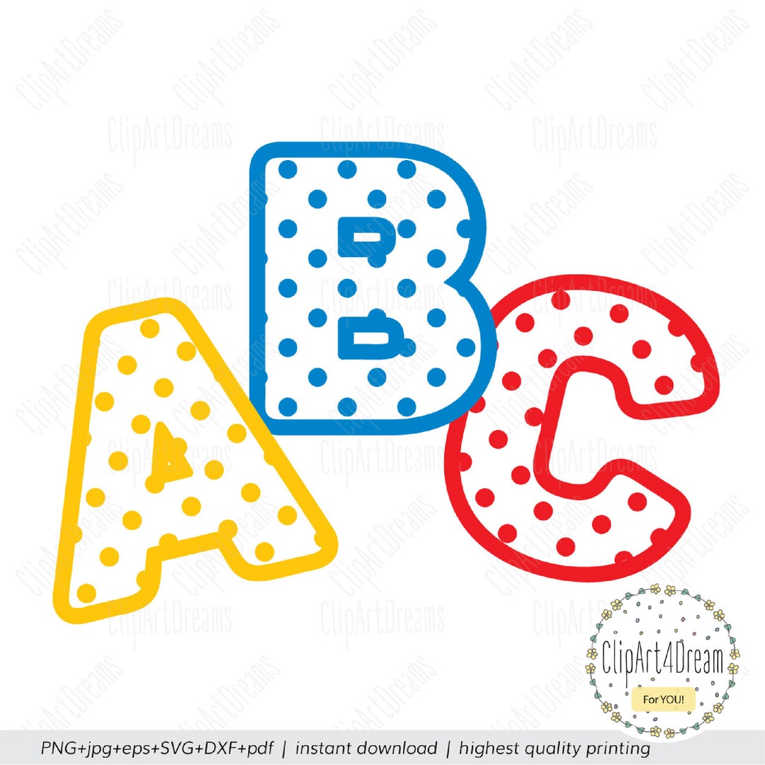 Polka Dot Alphabet SVG, Polka Dot Letters Font Svg Files Easter ...