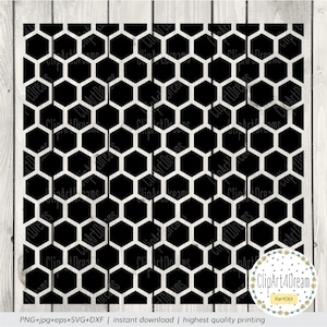 Honeycomb SVG, Seamless Honeycomb Pattern Svg Hexagon Geometric PNG DXF ...