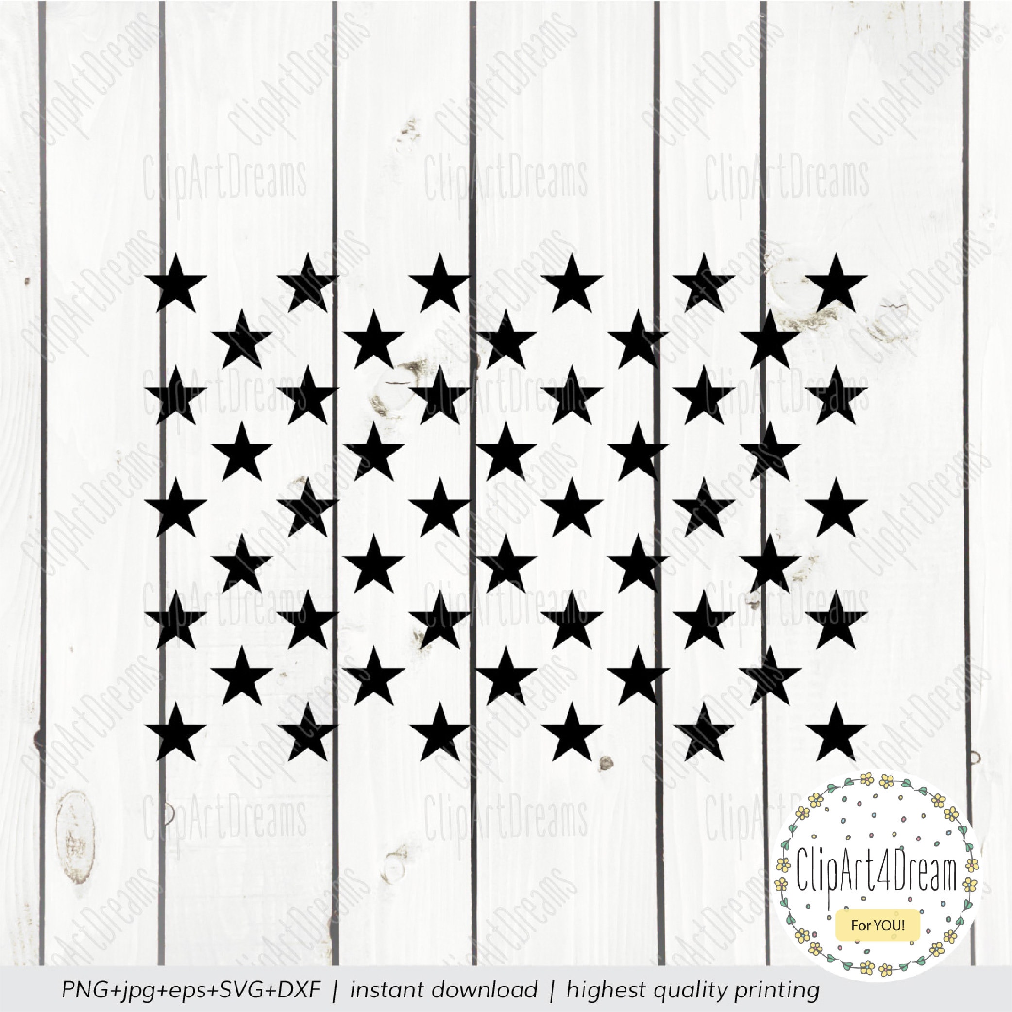 50 Stars American Flag SVG, America Patriotic Svg, 50 Stars USA ...
