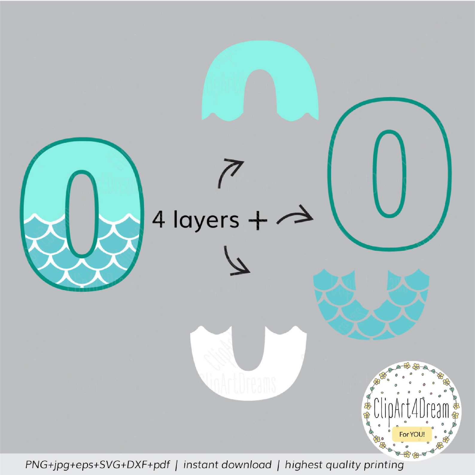 Mermaid Numbers SVG Outline Mermaid Tail Starfish PNG Numbers Digital ...