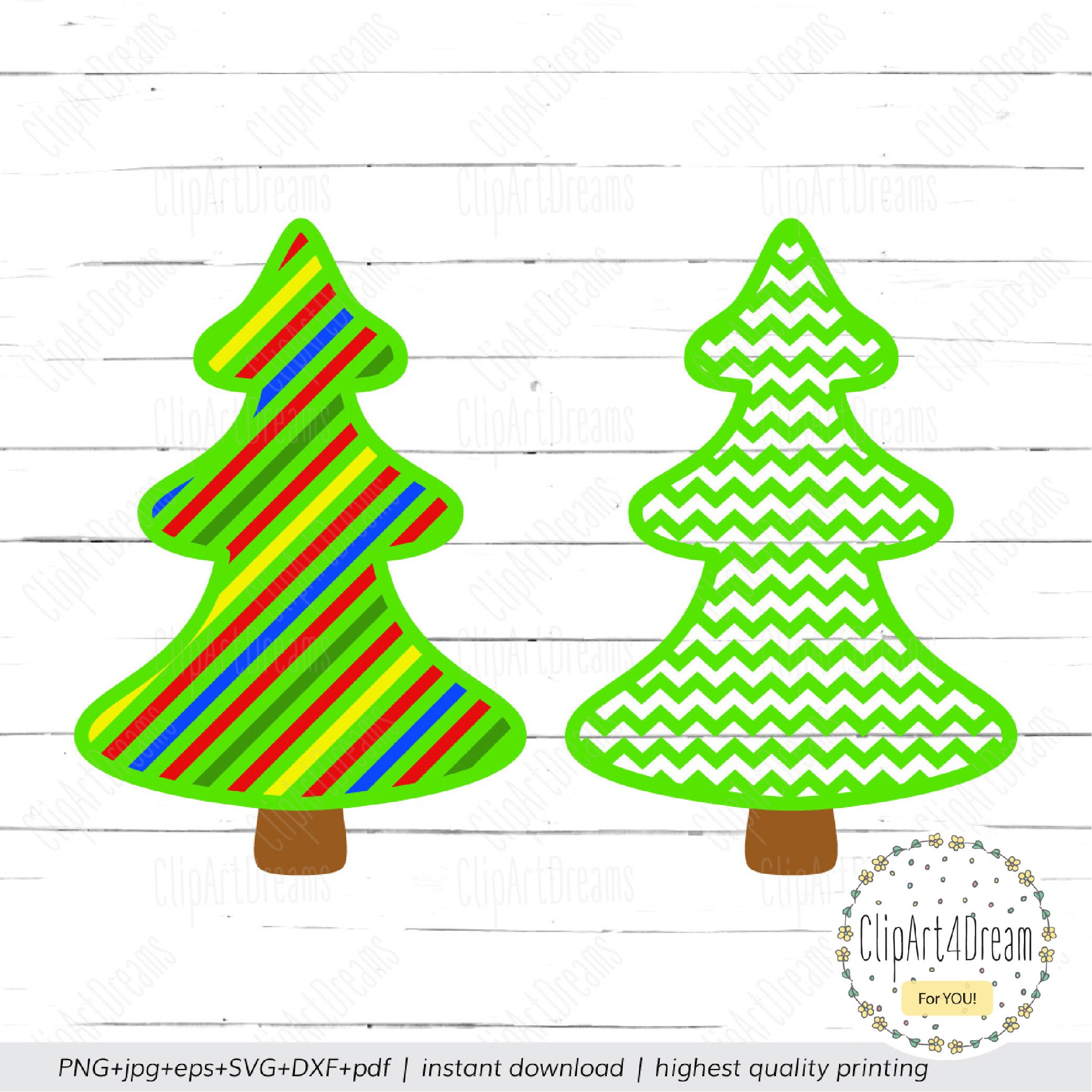 Christmas Tree SVG Cutting Files, Christmas Tree Svg Polka Dot Chevron ...