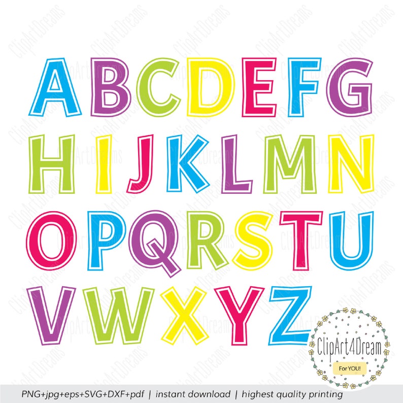 Outline Font SVG Alphabet Clipart Svg Uppercase Lowercase Letter ...
