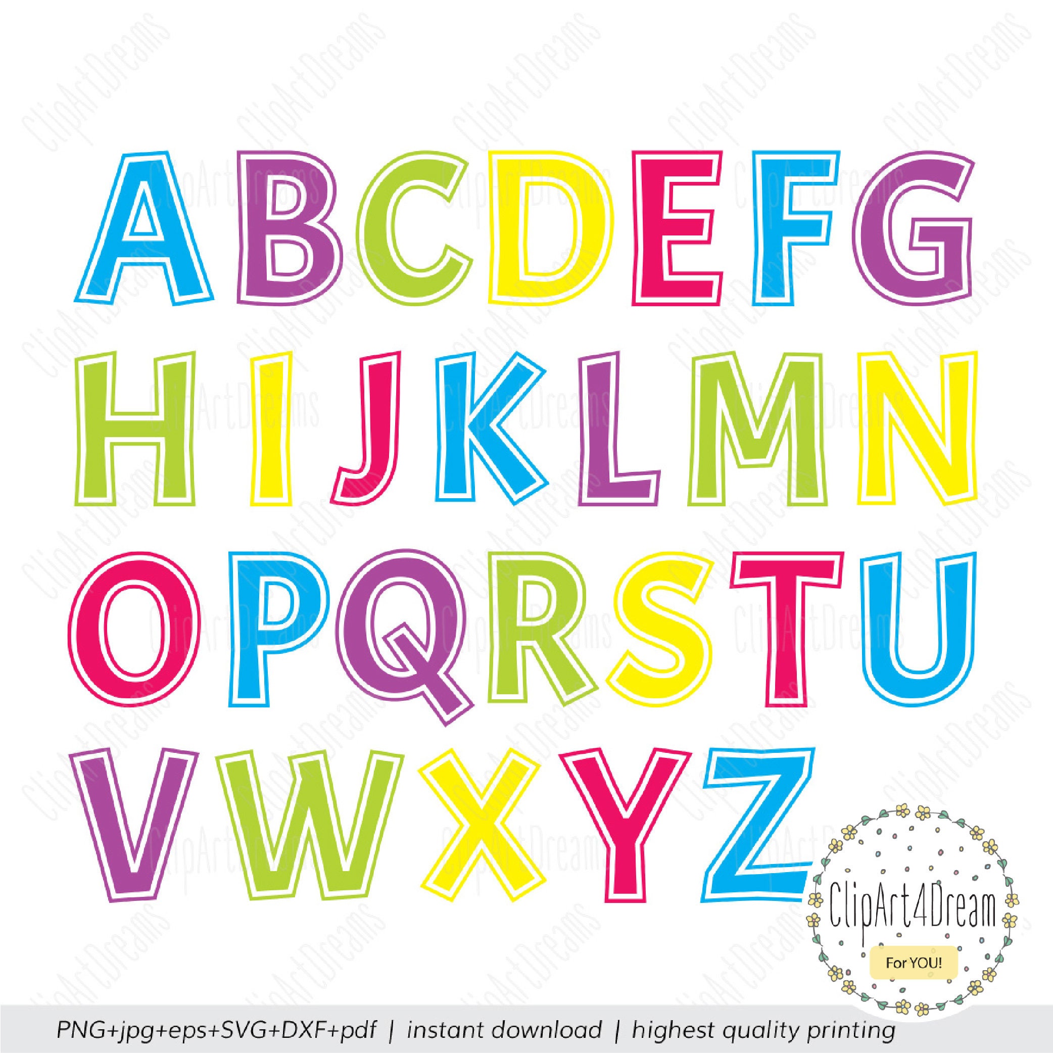 Outline Font SVG Alphabet Clipart Svg Uppercase Lowercase Letter ...