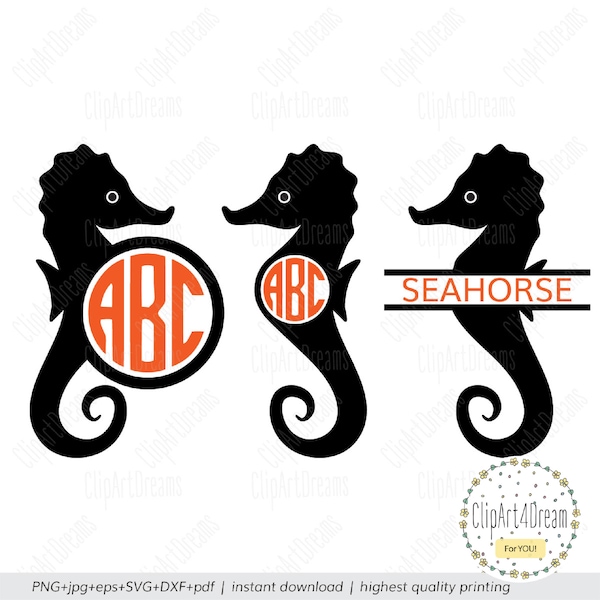 Seahorse Monogram - Etsy