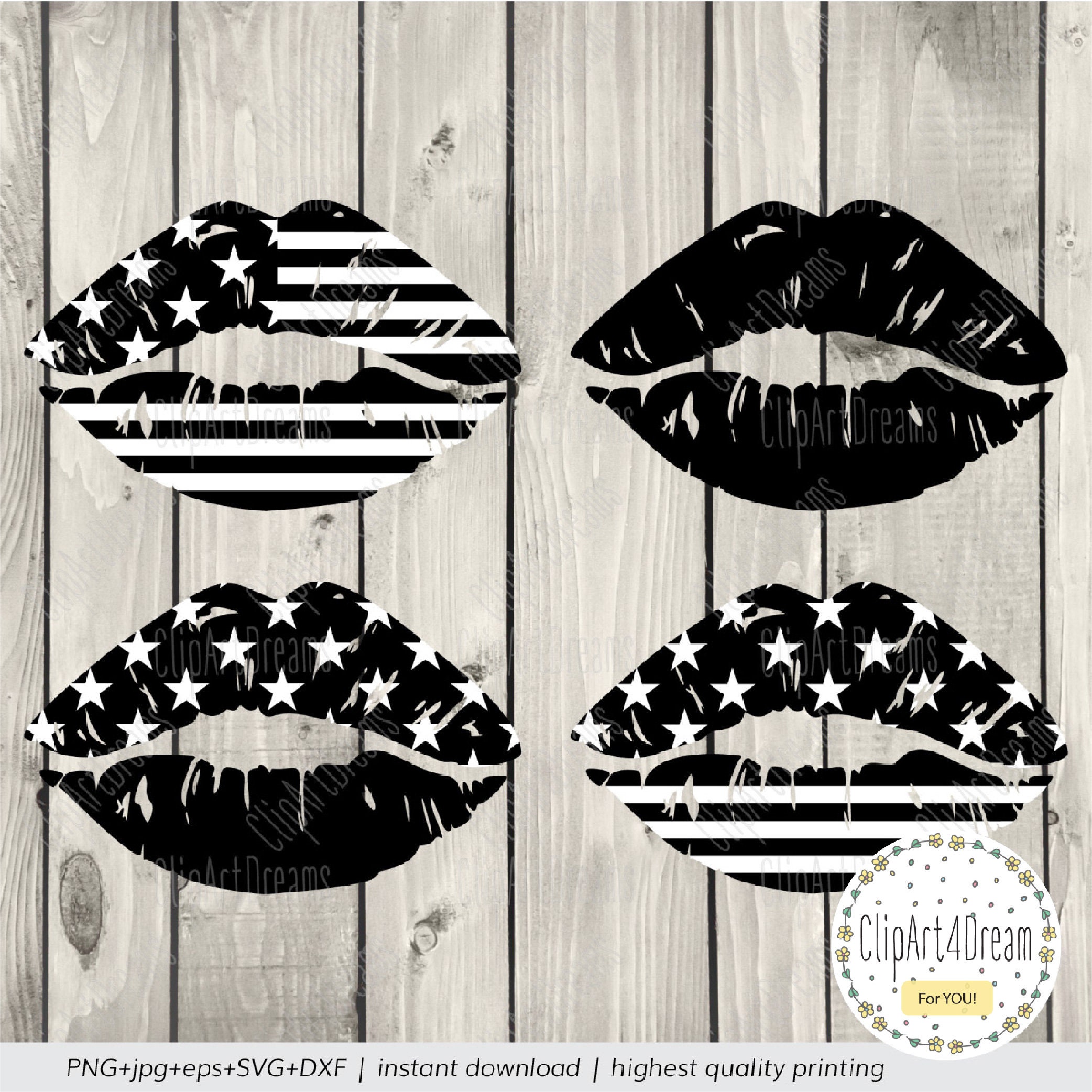Patriotic USA Lips SVG, American Kiss Svg, America Cutting File United ...