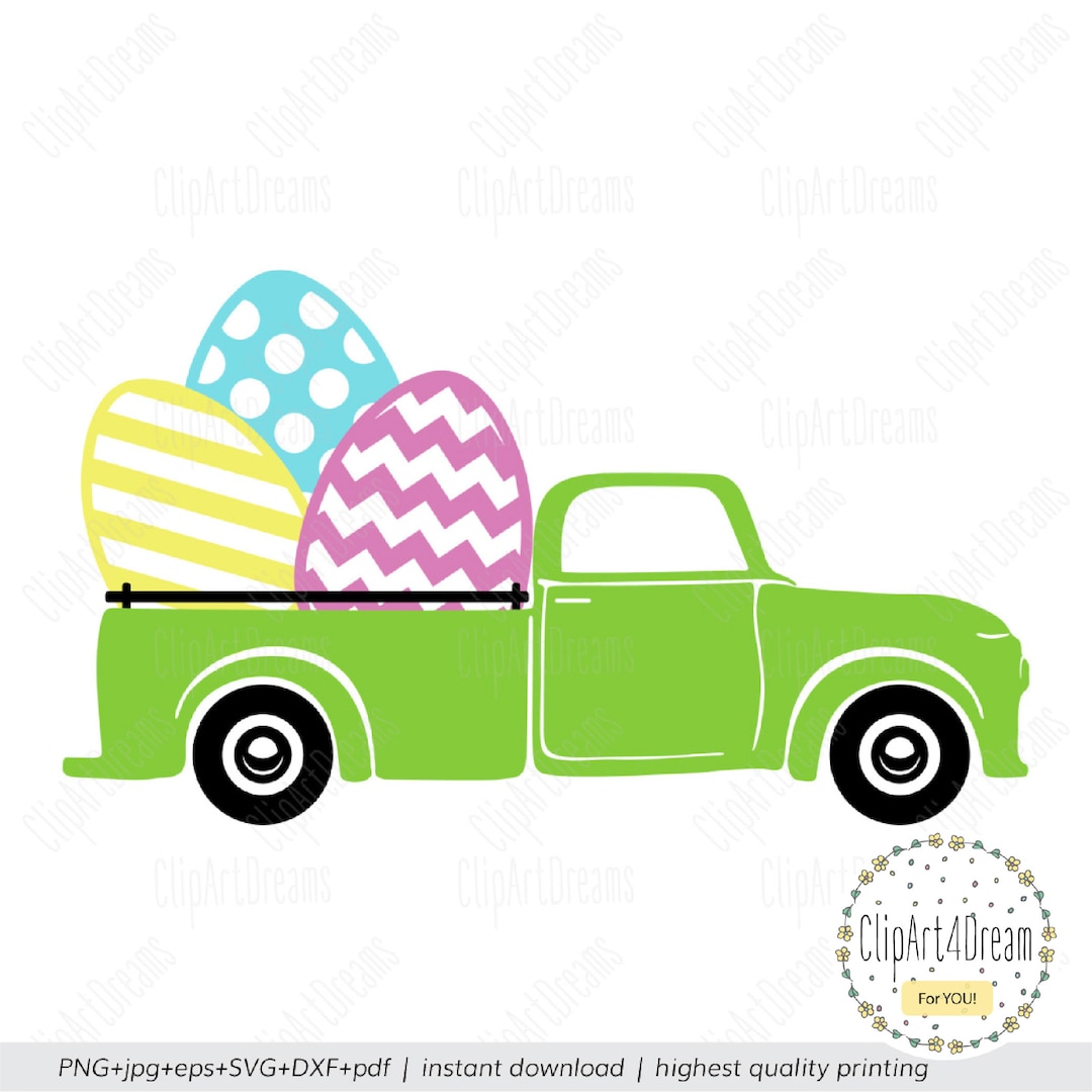 Easter SVG, Happy Easter Egg Truck Svg Chevron Polka Dot Cutting Files ...