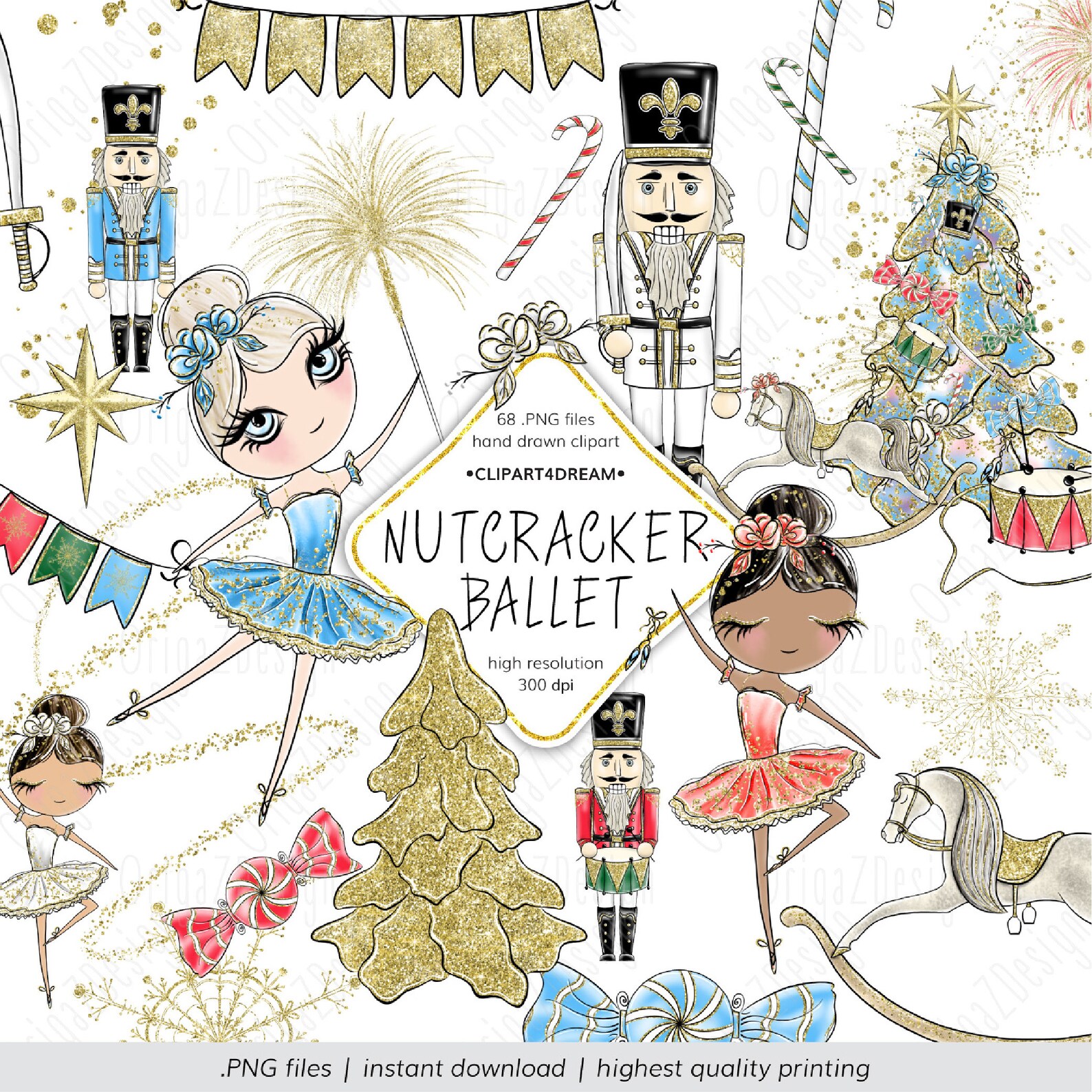 The Nutcracker Clipart, Christmas Nutcracker Ballet Tree Ballerina ...