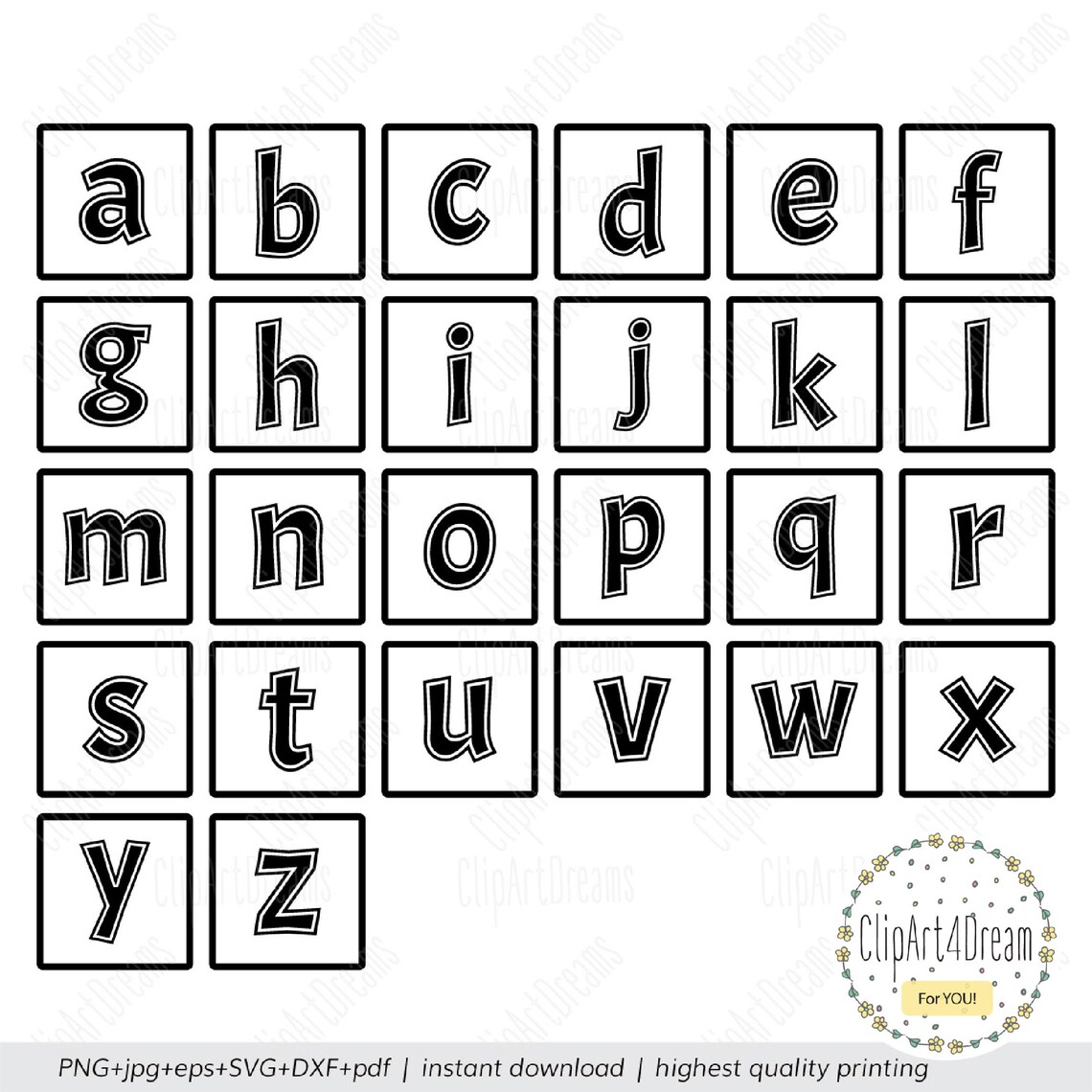 Outline Block Font SVG, Outline Simple Block Letters Alphabet Svg ...