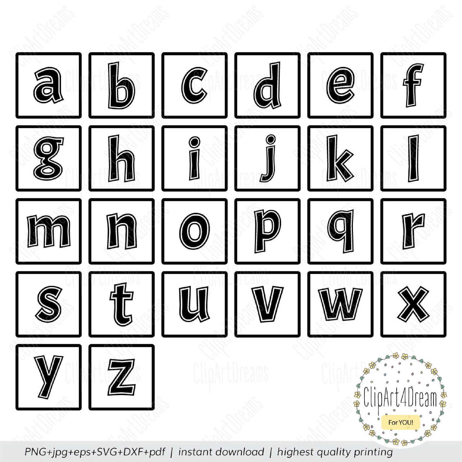 Outline Block Font SVG, Outline Simple Block Letters Alphabet Svg ...