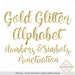 Gold Glitter Alphabet, Glitter Letters, Gold Glitter Sparkle Alphabet ...