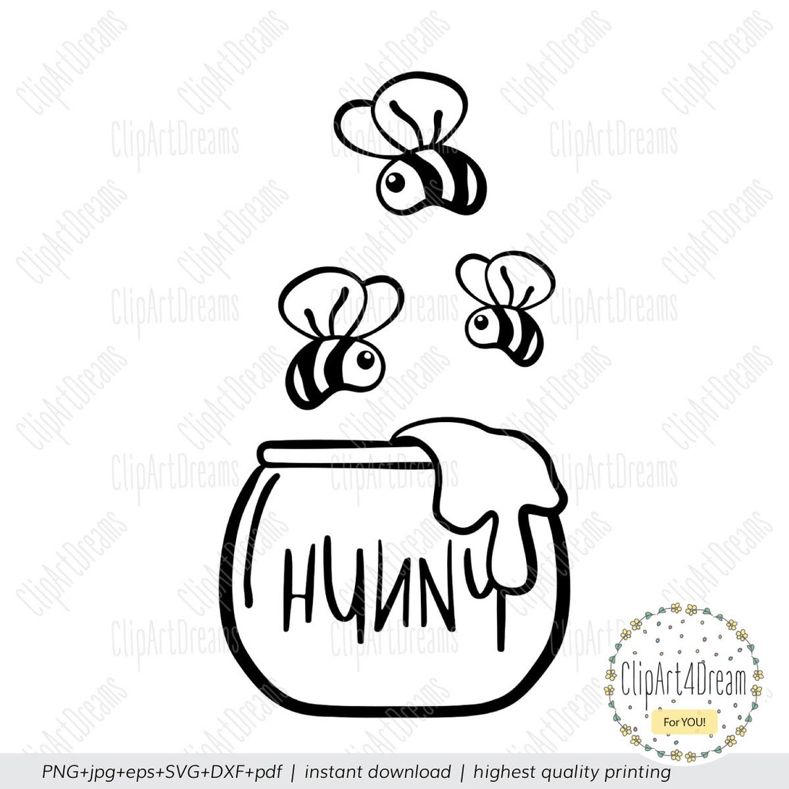 Bee Svg Honey Pot Svg Winnie the Pooh SVG Hunny Winnie the - Etsy