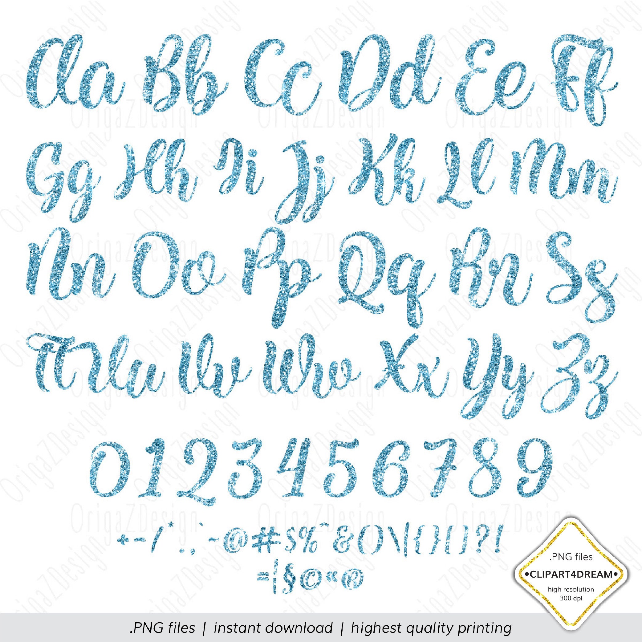 Blue Glitter Alphabet Blue Glitter Christmas Letters Ice - Etsy